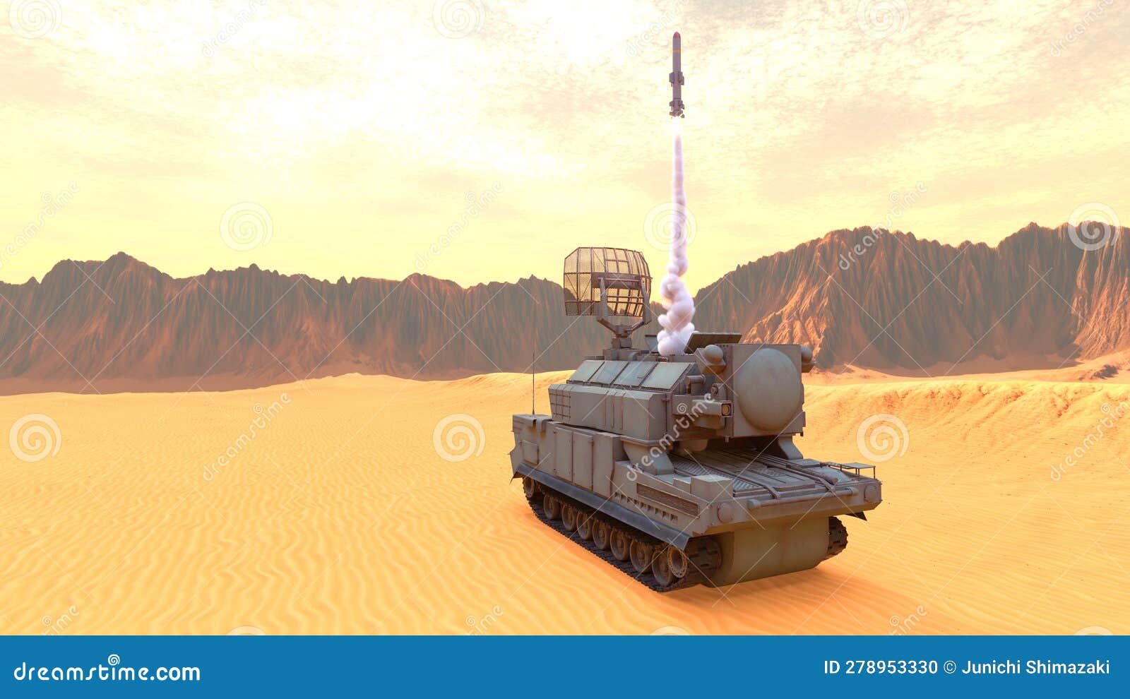 3D Rendering of the Surface To Air Guided Missile Stock Illustration ...