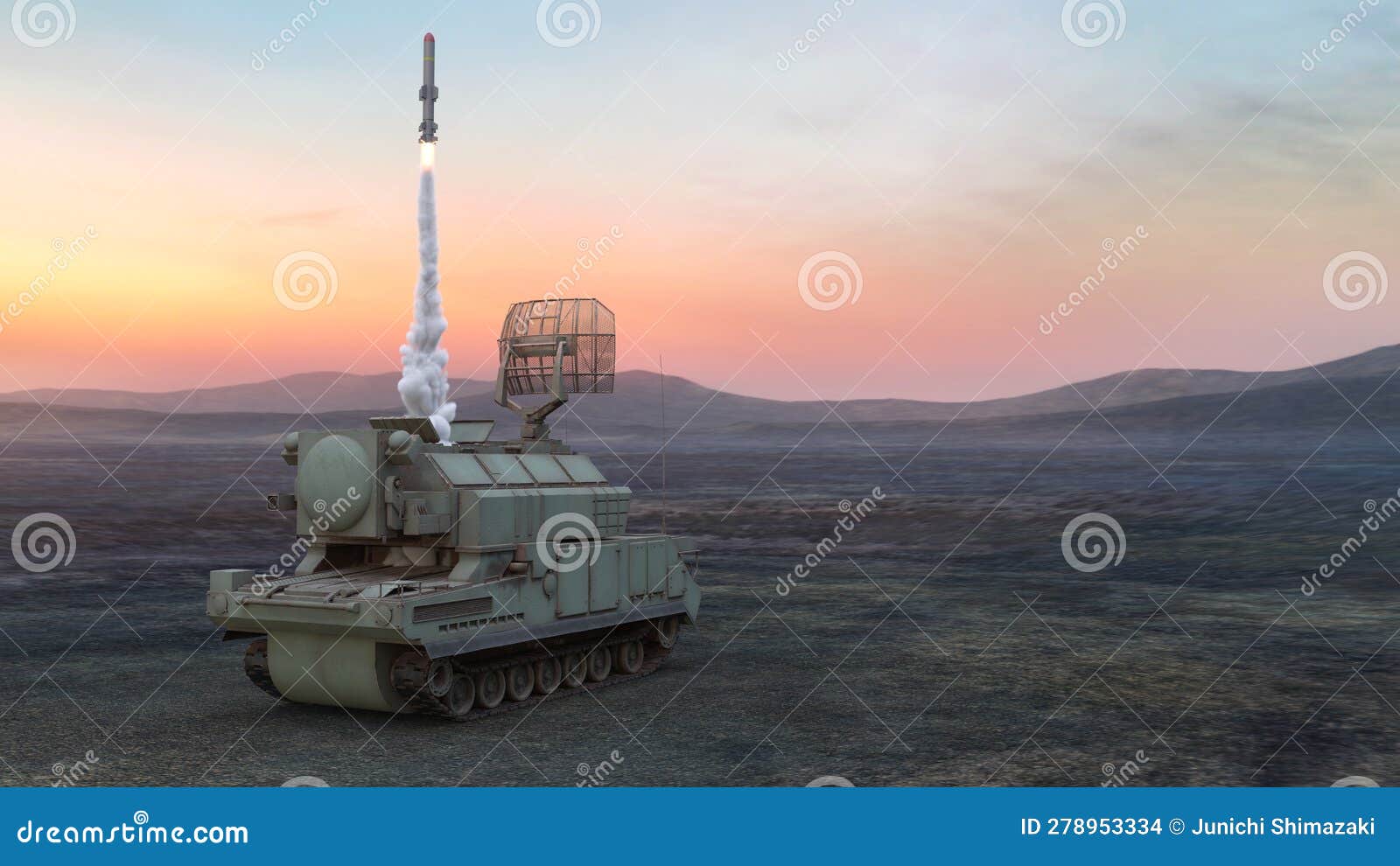 3D Rendering of the Surface To Air Guided Missile Stock Illustration ...