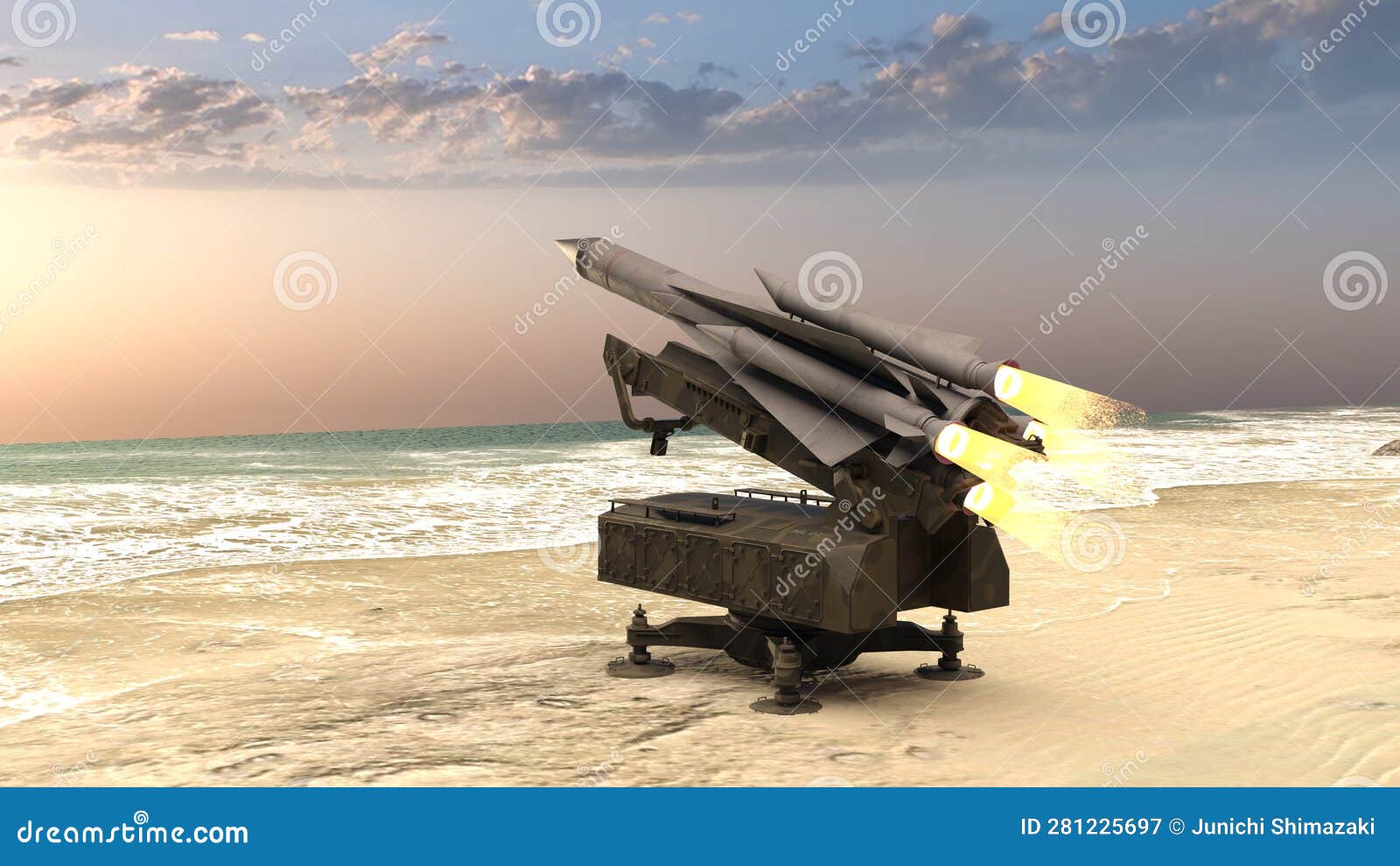 3D Rendering of the Surface To Air Guided Missile Stock Illustration ...