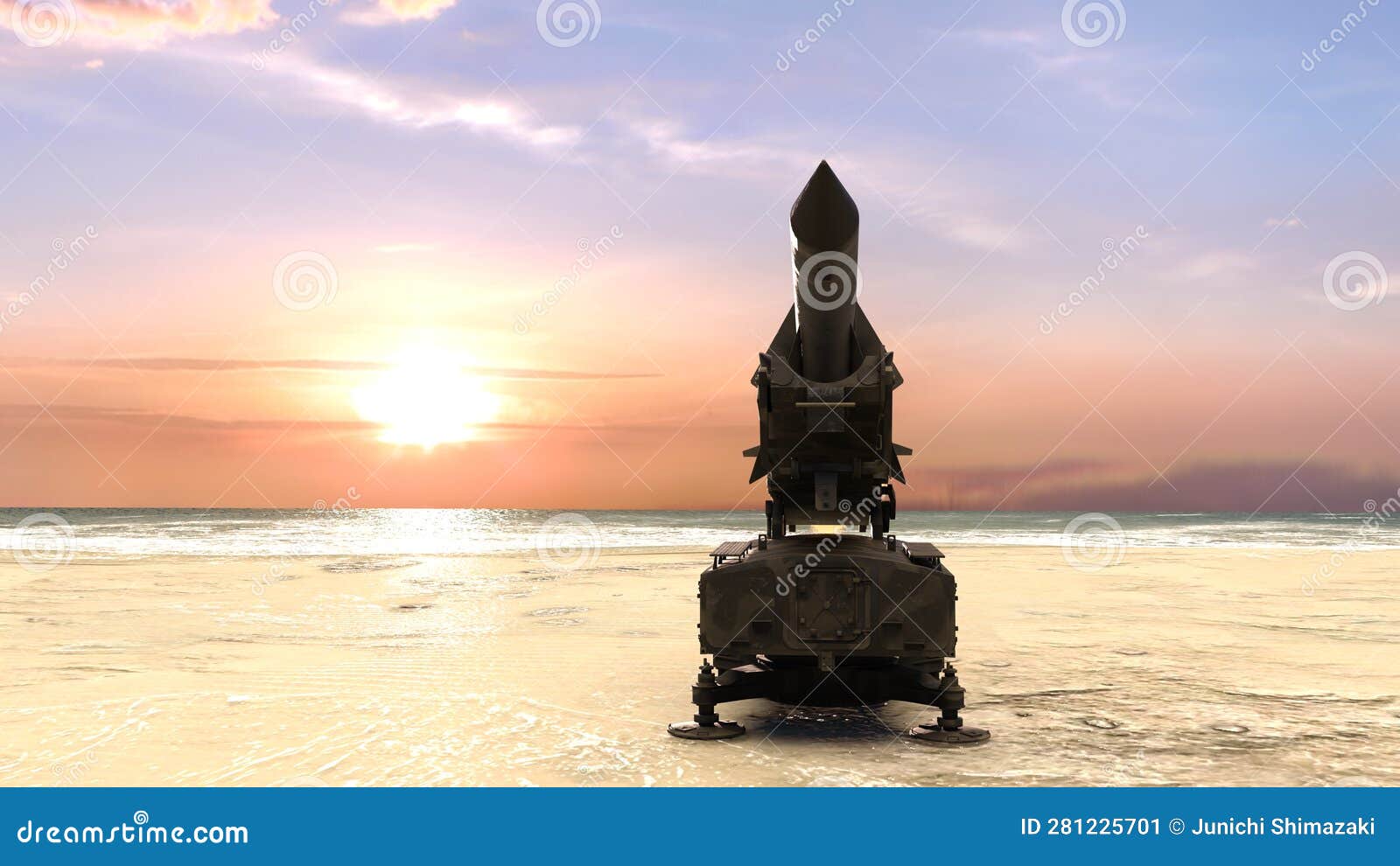 3D Rendering of the Surface To Air Guided Missile Stock Illustration ...