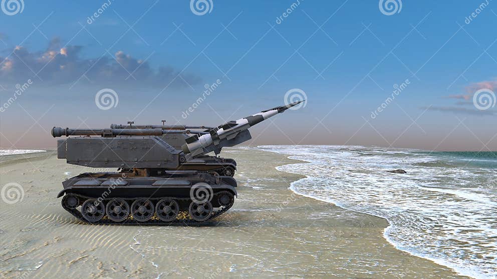 3D Rendering of the Surface To Air Guided Missile Stock Illustration ...