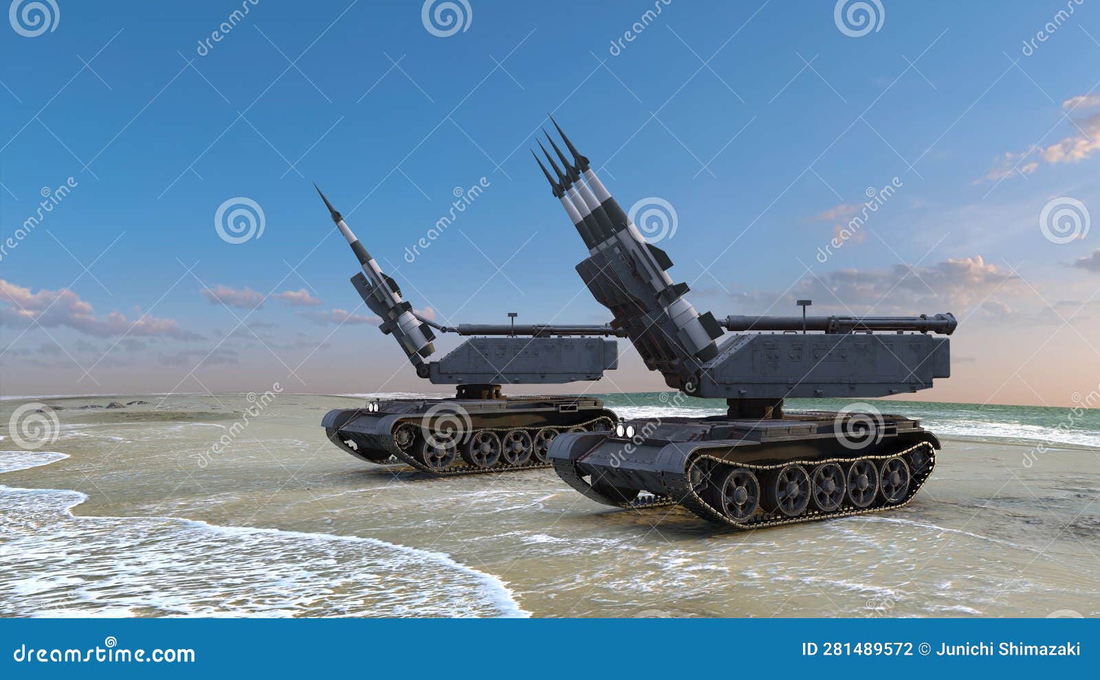 3D Rendering of the Surface To Air Guided Missile Stock Illustration ...