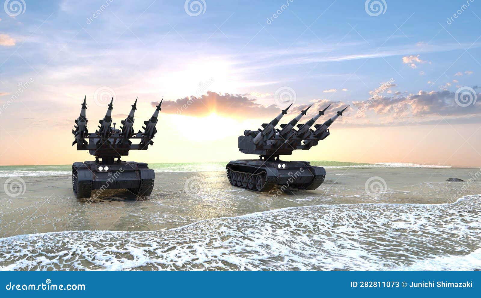 3D Rendering of the Surface To Air Guided Missile Stock Illustration ...