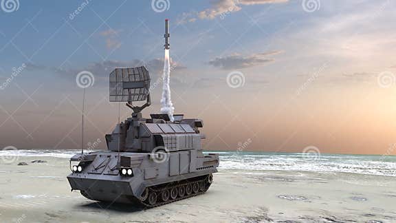 3D Rendering of the Surface To Air Guided Missile Stock Illustration ...
