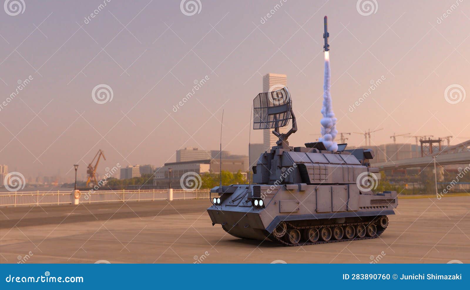 3D Rendering of the Surface To Air Guided Missile Stock Illustration ...