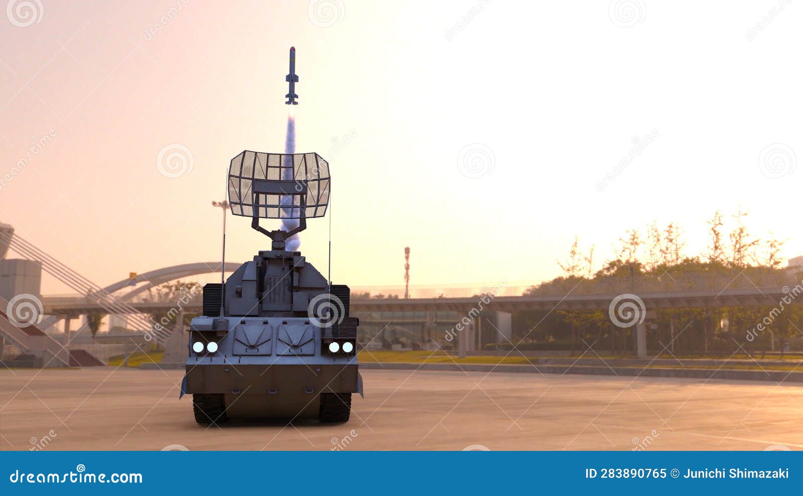 3D Rendering of the Surface To Air Guided Missile Stock Illustration ...