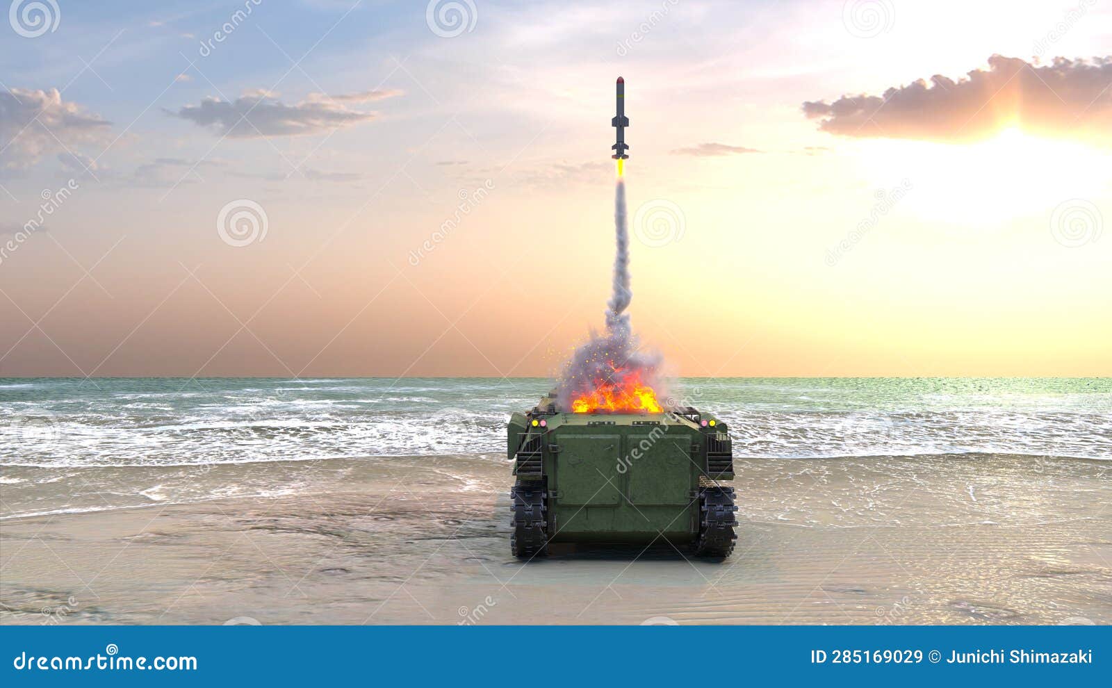 3D Rendering of the Surface To Air Guided Missile Stock Illustration ...