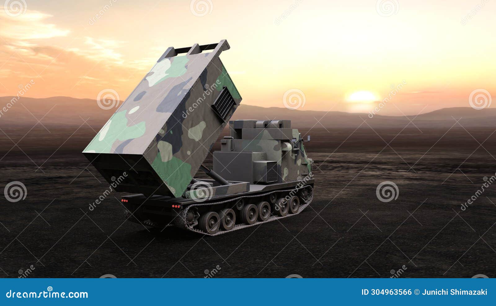 3D Rendering of the Surface To Air Guided Missile Stock Illustration ...