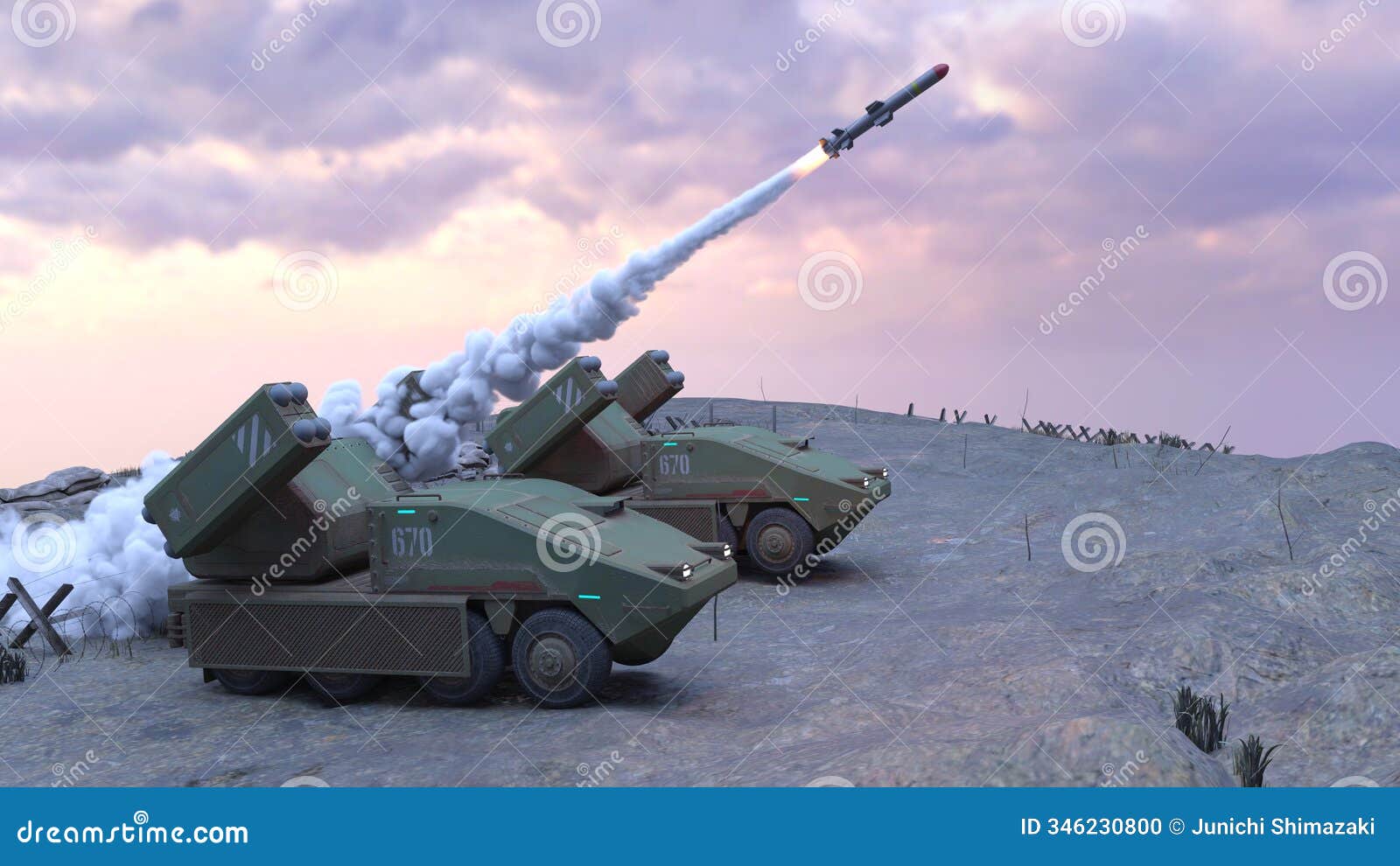 3D Rendering of the Surface To Air Guided Missile Stock Illustration ...