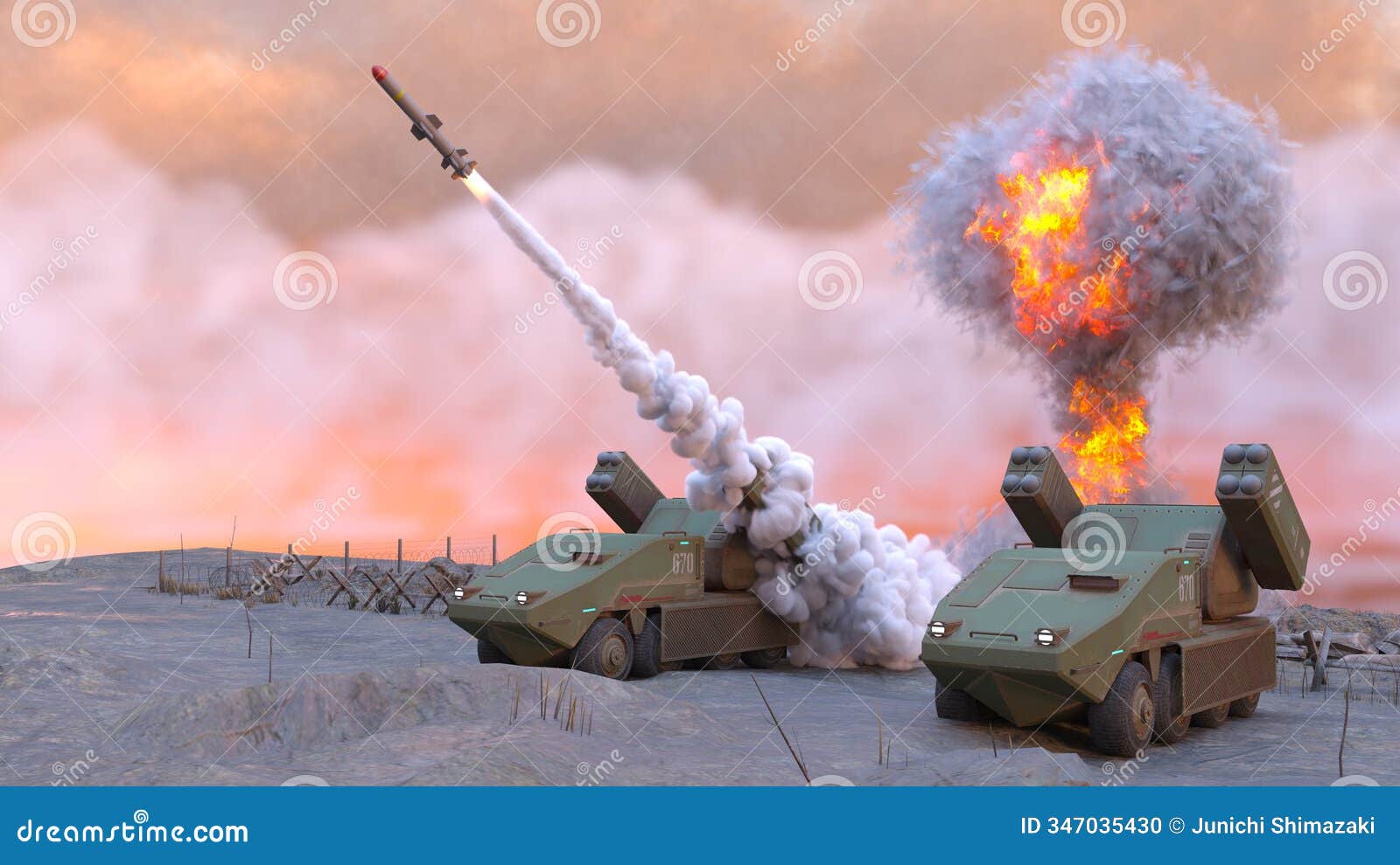 3D Rendering of the Surface To Air Guided Missile Stock Illustration ...