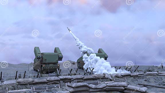 3D Rendering of the Surface To Air Guided Missile Stock Illustration ...