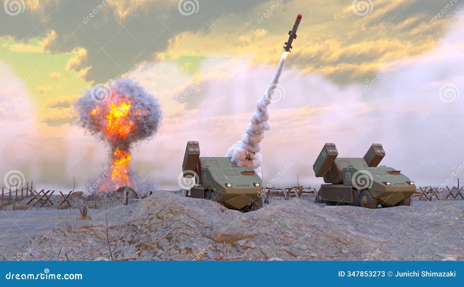 3D Rendering of the Surface To Air Guided Missile Stock Illustration ...