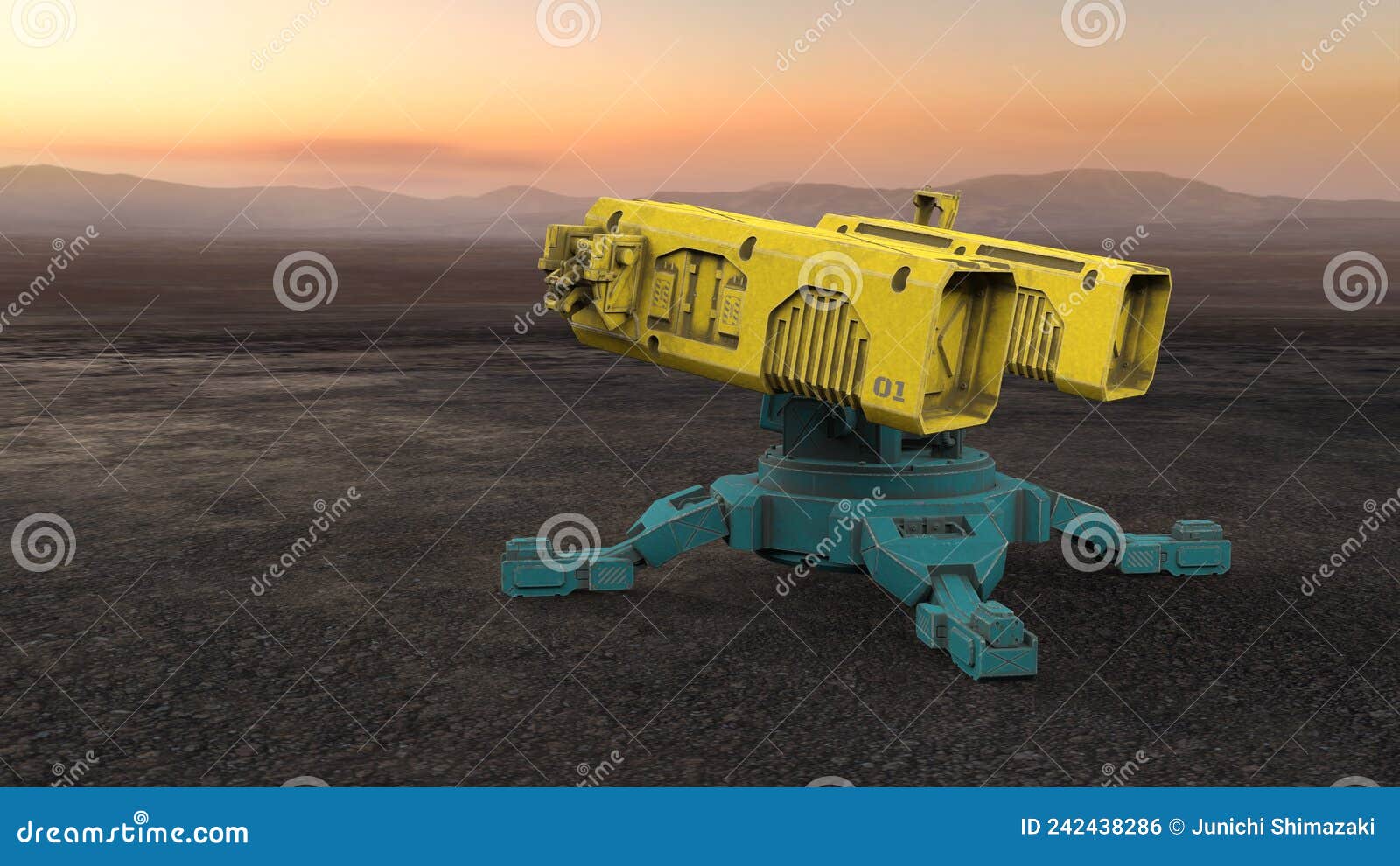 3D Rendering of the Surface To Air Guided Missile Stock Illustration ...