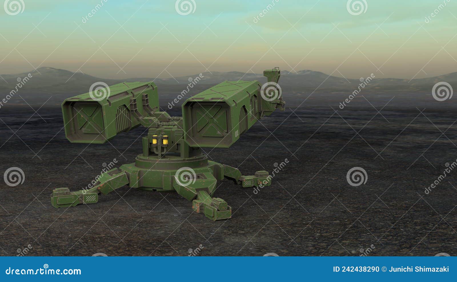 3D Rendering of the Surface To Air Guided Missile Stock Illustration ...