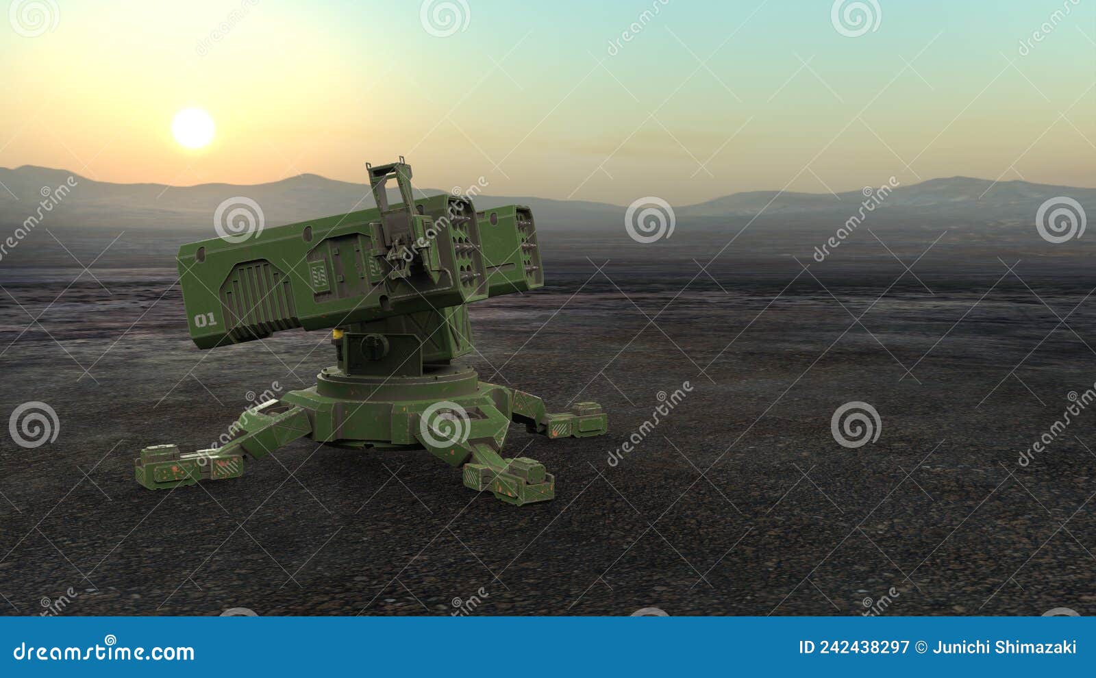 3D Rendering of the Surface To Air Guided Missile Stock Illustration ...