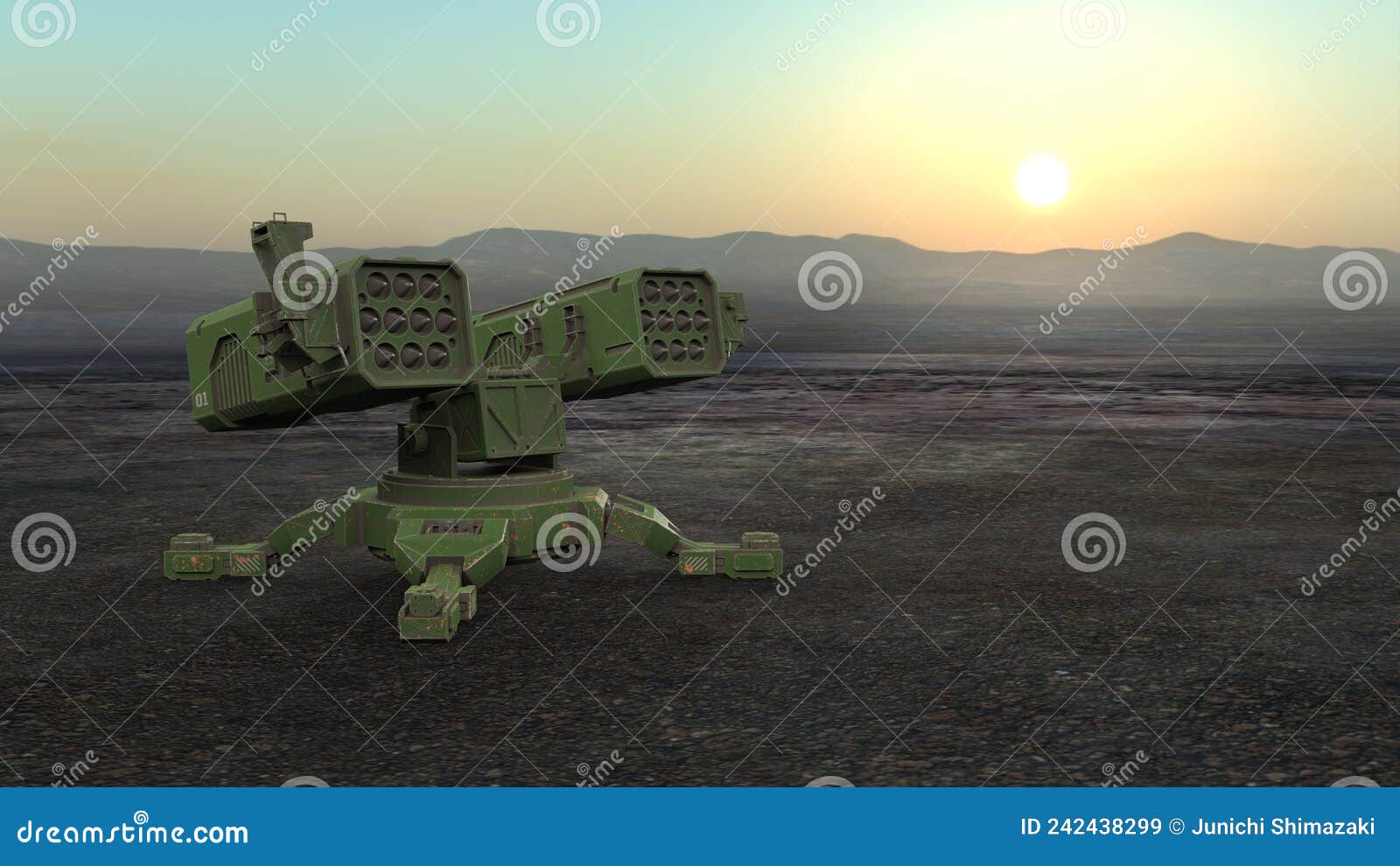 3D Rendering of the Surface To Air Guided Missile Stock Illustration ...