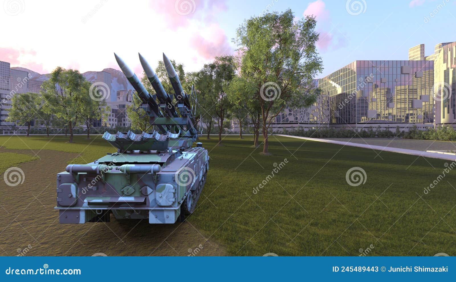 3D Rendering of the Surface To Air Guided Missile Stock Illustration ...