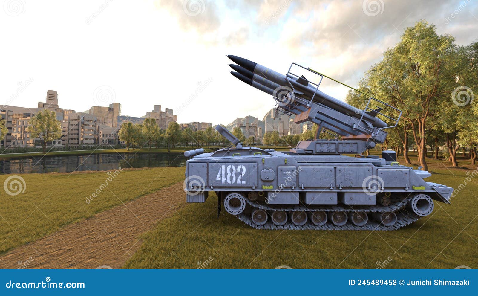 3D Rendering of the Surface To Air Guided Missile Stock Illustration ...