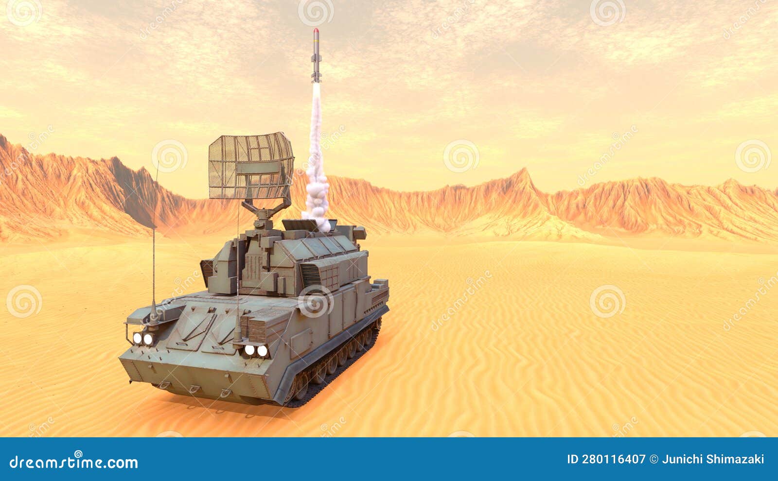 3D Rendering of the Surface To Air Guided Missile Stock Illustration ...