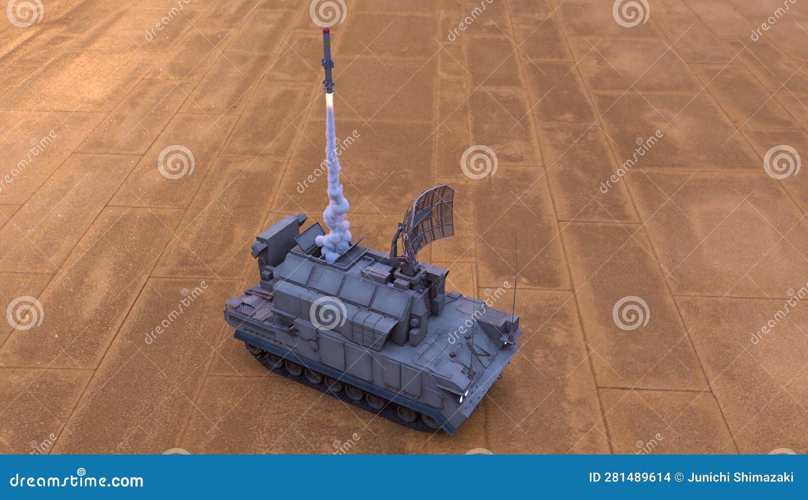 3D Rendering of the Surface To Air Guided Missile Stock Illustration ...