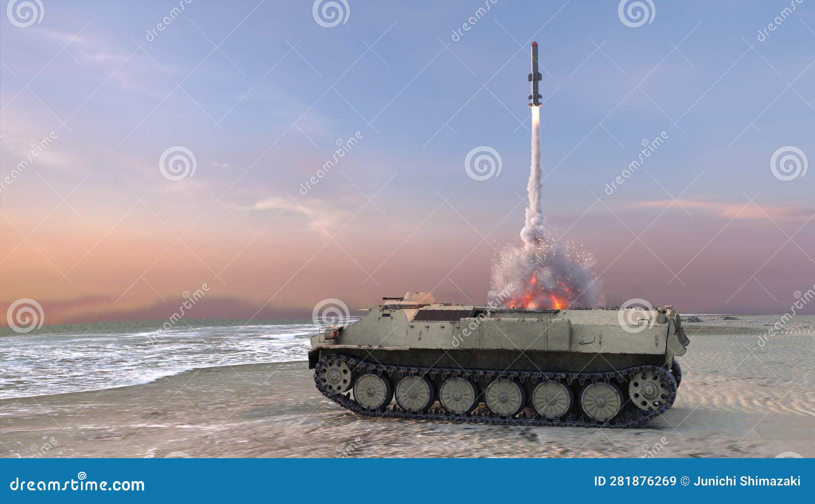 3D Rendering of the Surface To Air Guided Missile Stock Illustration ...