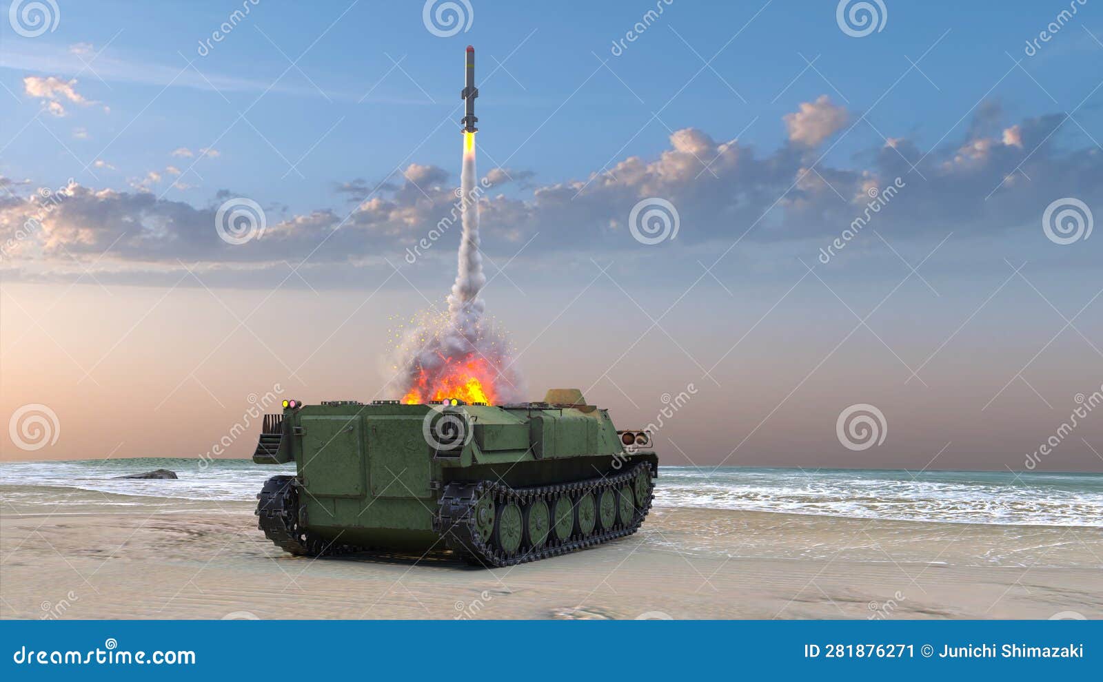 3D Rendering of the Surface To Air Guided Missile Stock Illustration ...