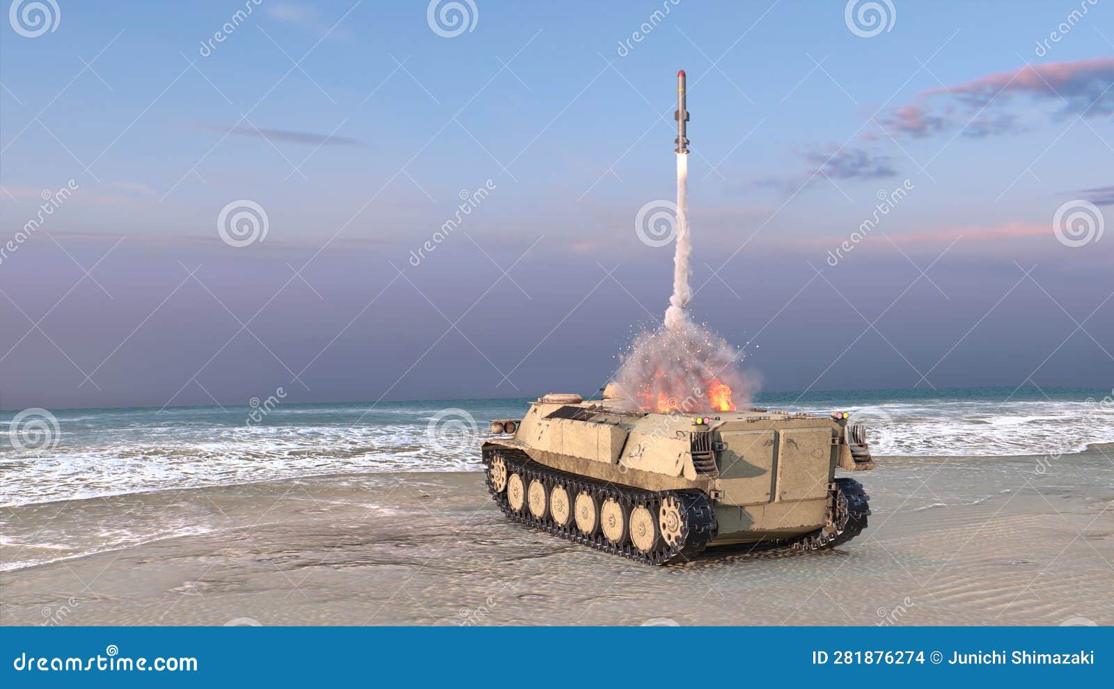 3D Rendering of the Surface To Air Guided Missile Stock Illustration ...
