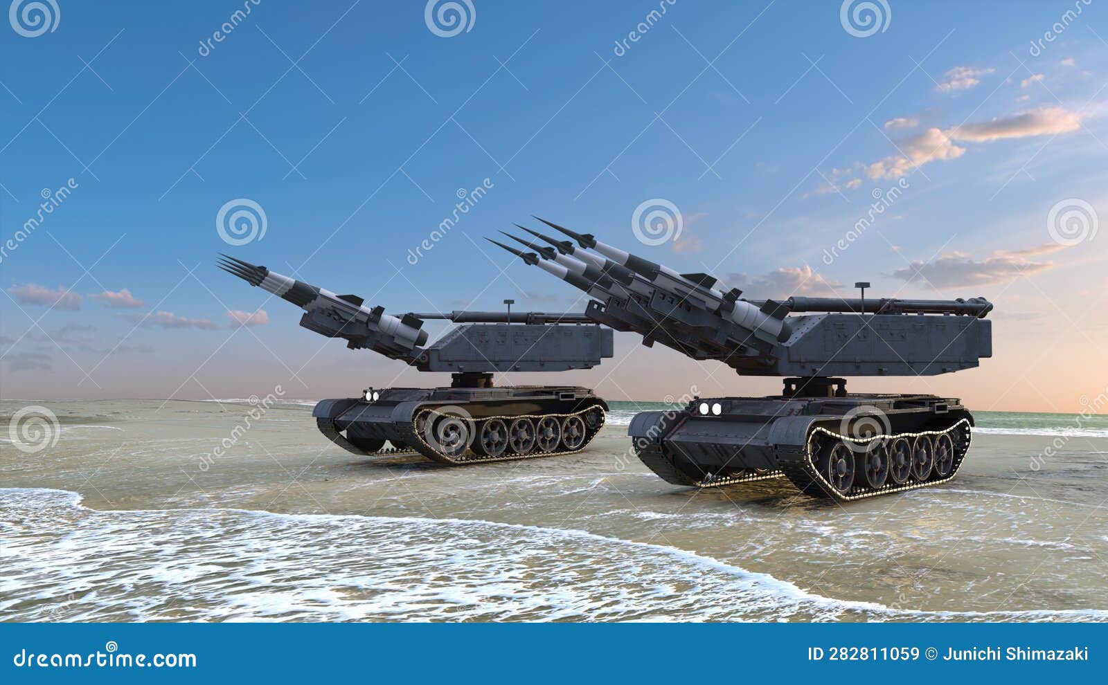 3D Rendering of the Surface To Air Guided Missile Stock Illustration ...