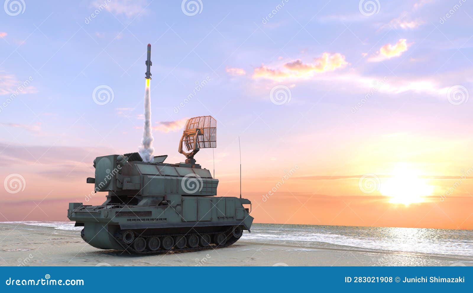 3D Rendering of the Surface To Air Guided Missile Stock Illustration ...