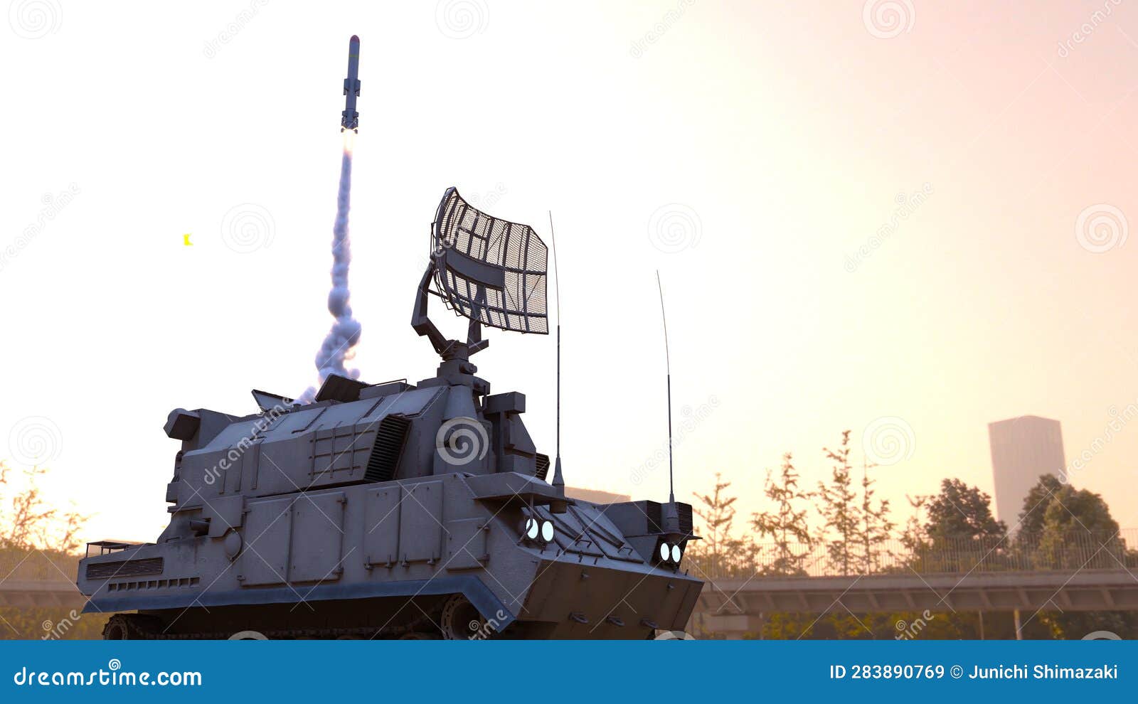 3D Rendering of the Surface To Air Guided Missile Stock Illustration ...