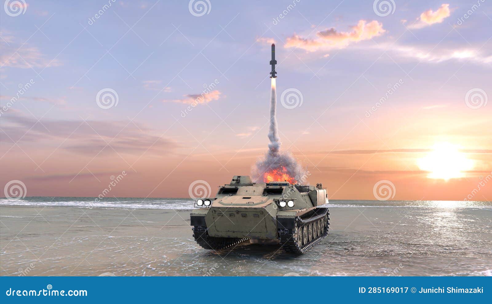 3D Rendering of the Surface To Air Guided Missile Stock Illustration ...