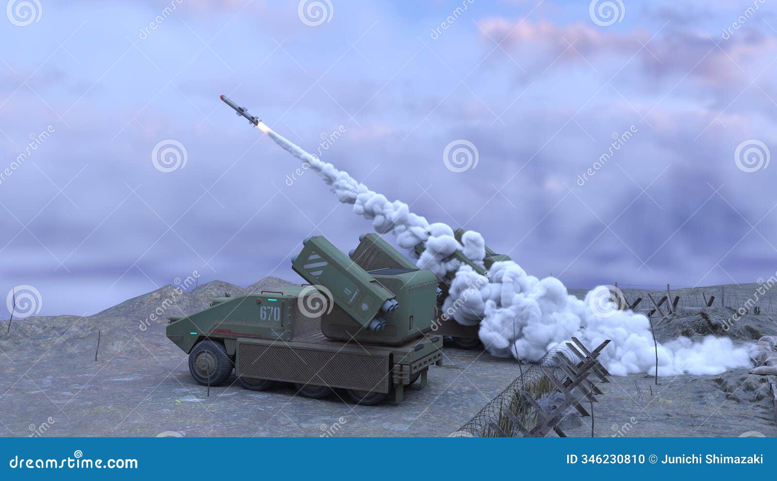 3D Rendering of the Surface To Air Guided Missile Stock Illustration ...