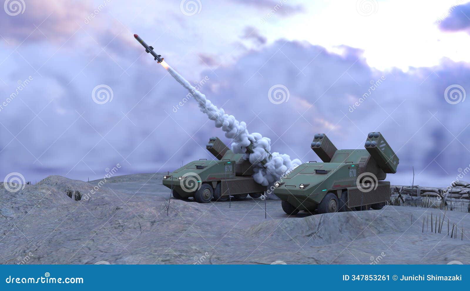 3D Rendering of the Surface To Air Guided Missile Stock Illustration ...