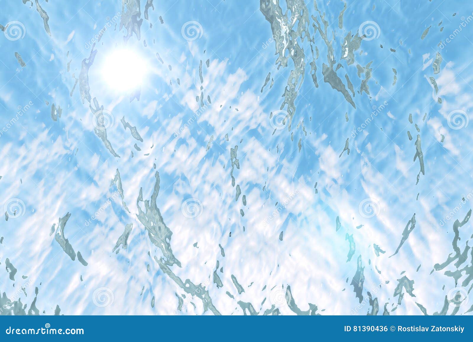 3d Rendering Surface Underwater Blue Background In Sea Royalty-Free ...