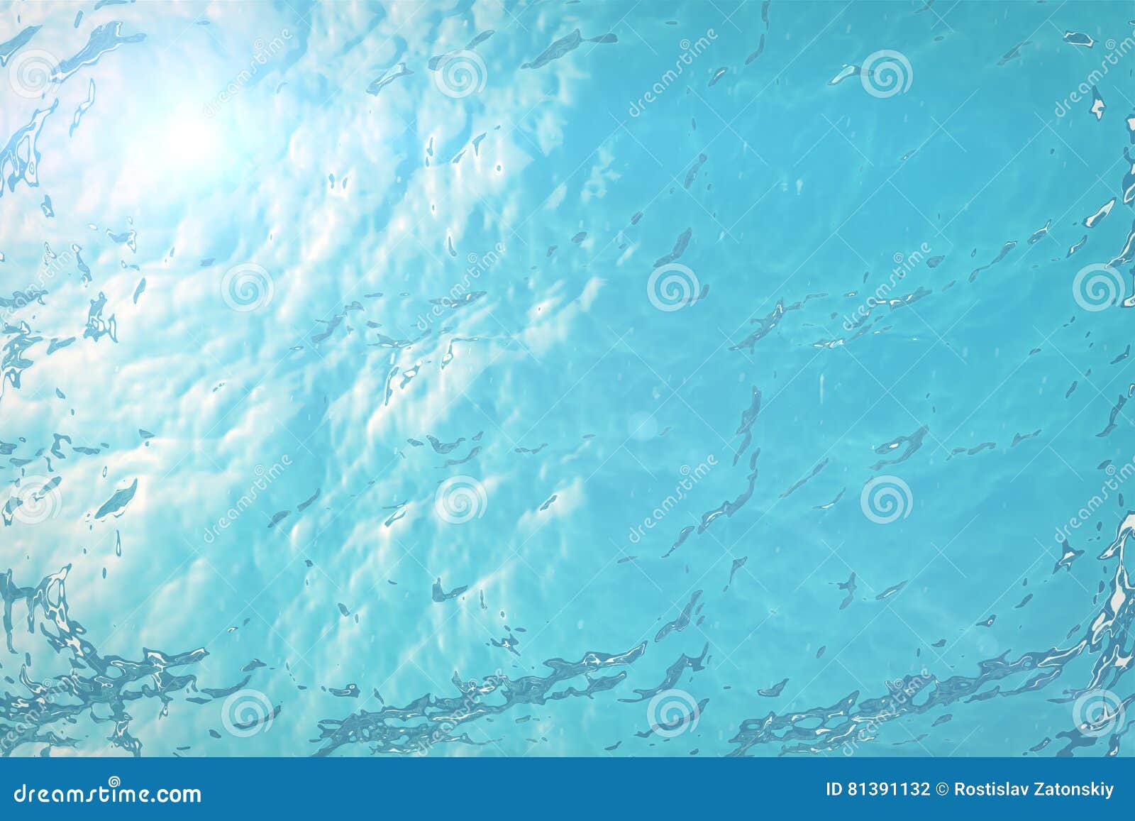 3d Rendering Surface Underwater Blue Background in Sea Stock Photo ...