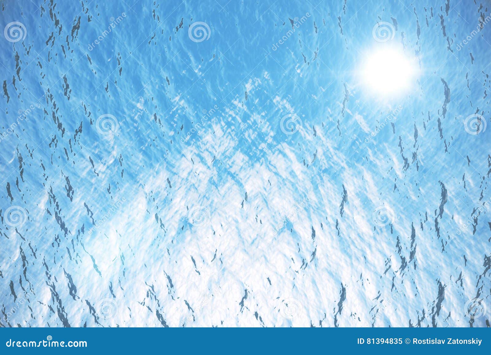 3d Rendering Surface Underwater Blue Background In Sea Royalty-Free ...