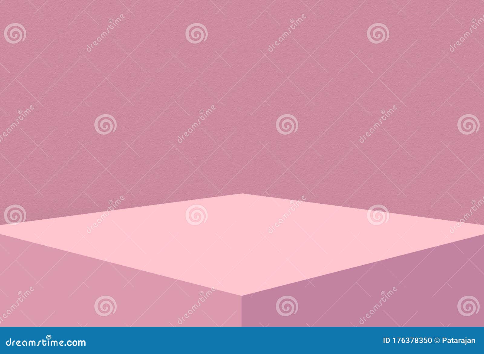 3d Rendering. Sweet Blank Pastel Pink Color Cube Box Design with Wall ...