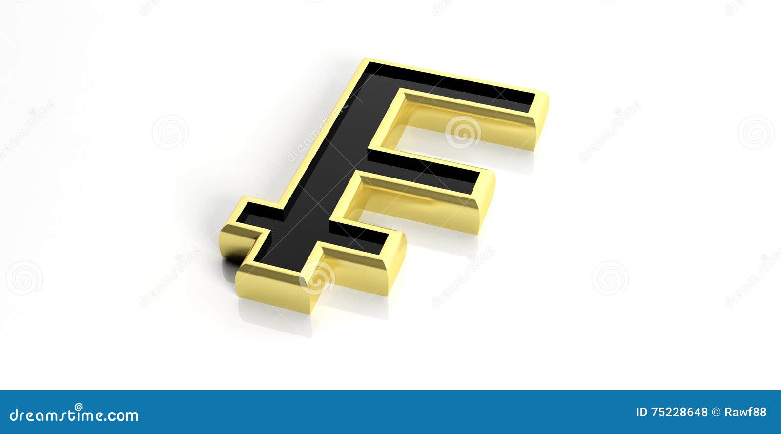 3d Rendering Swiss Franc Symbol on White Background Stock Illustration ...