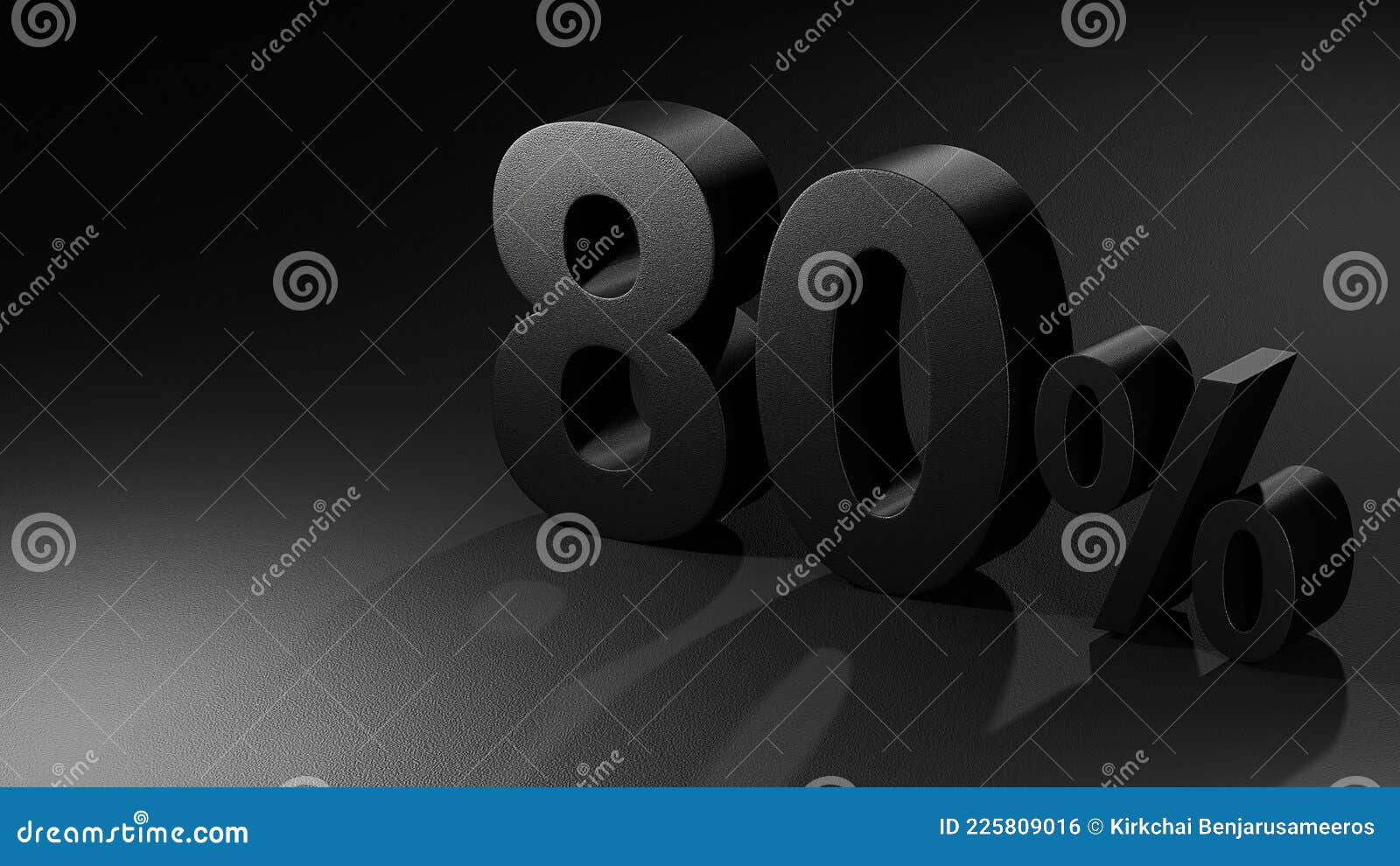 3d Rendering of a 80 Symbol 3 Stock Illustration - Illustration of ...