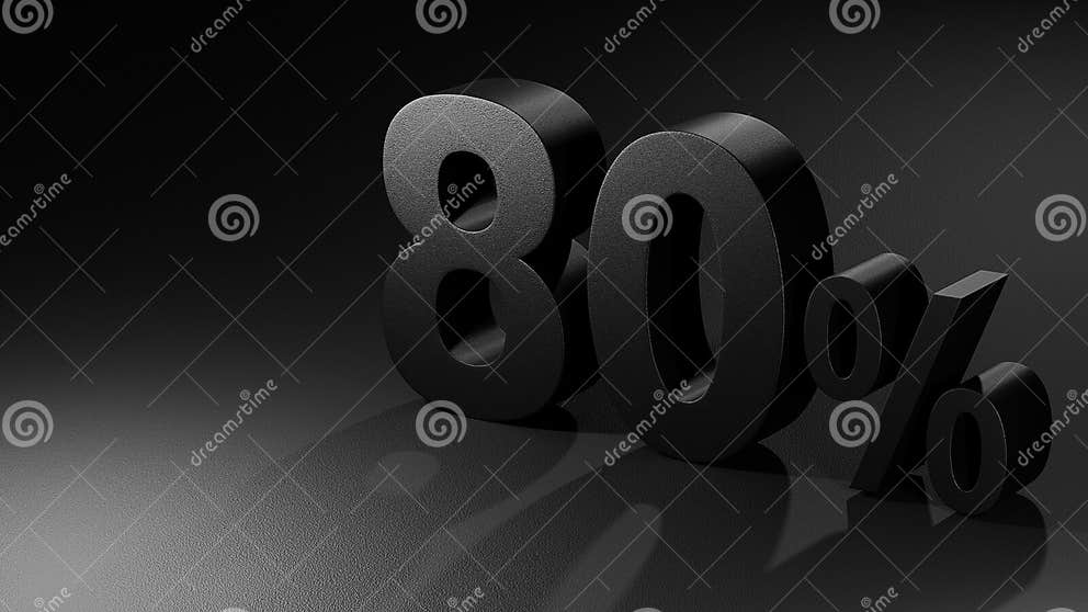 3d Rendering of a 80 Symbol 3 Stock Illustration - Illustration of ...