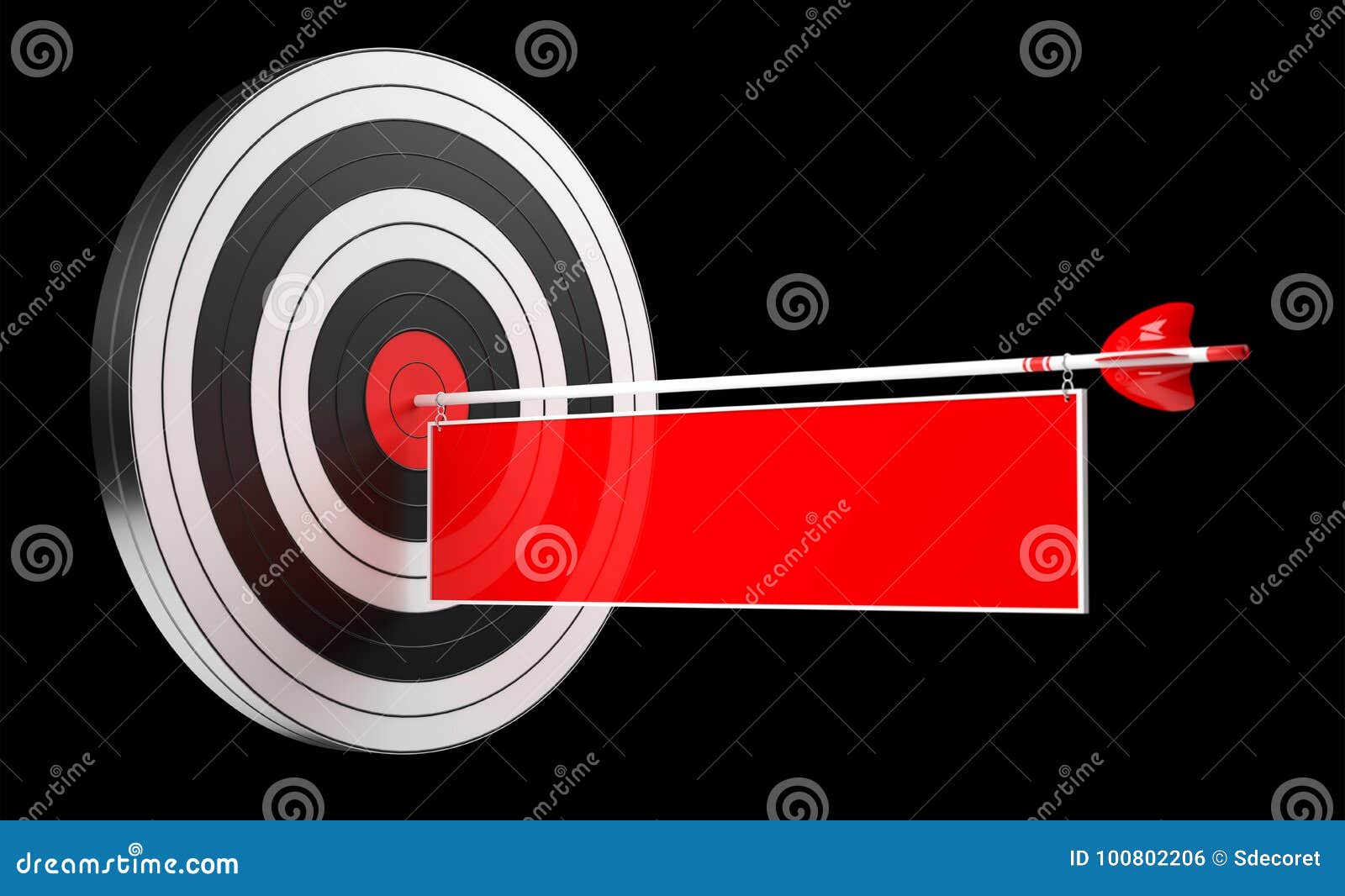 3D Rendering Target Black White and Red Target with Arrows Stock ...