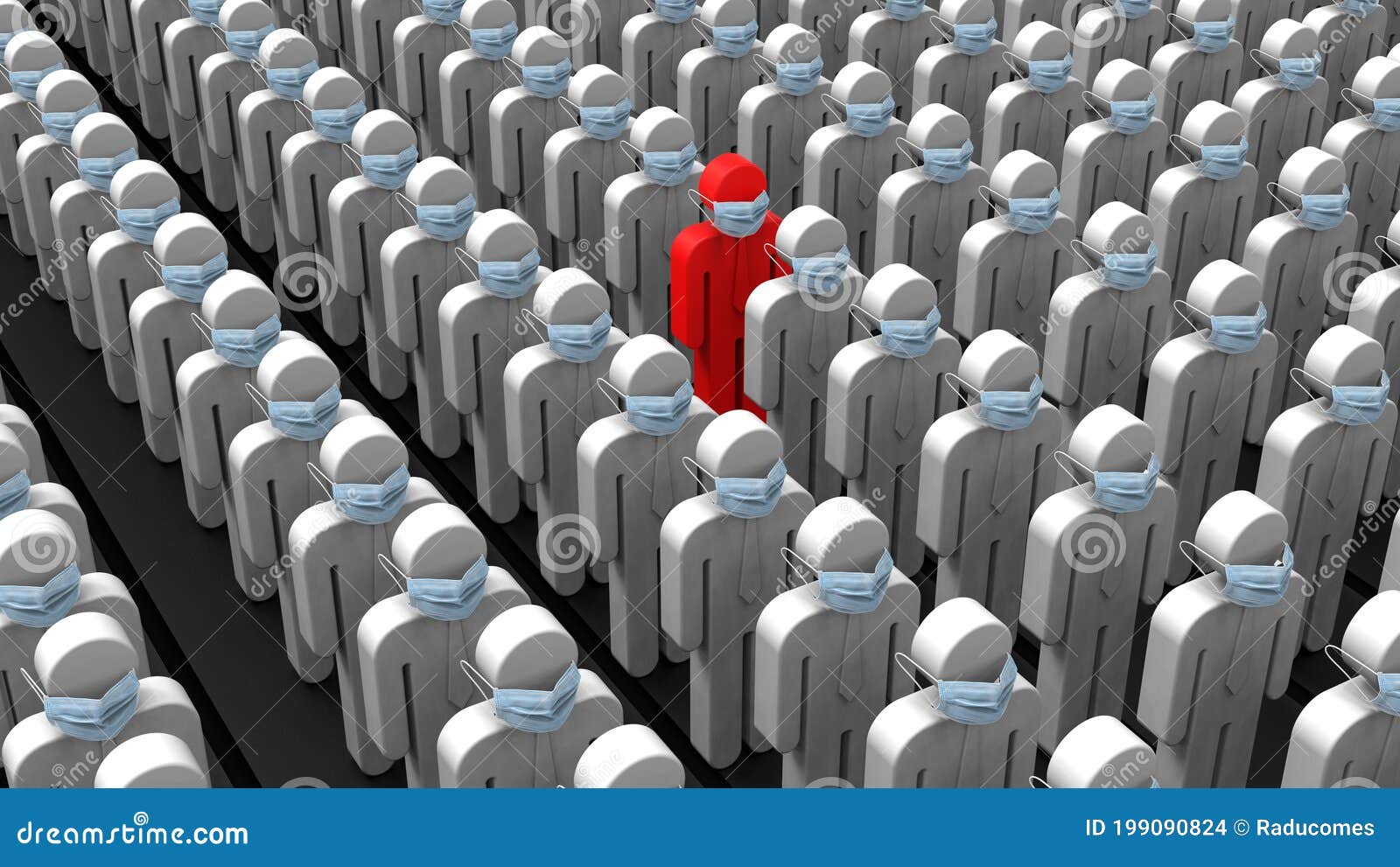 3D Rendering - Targeting Infected People in a Group Concept Stock ...