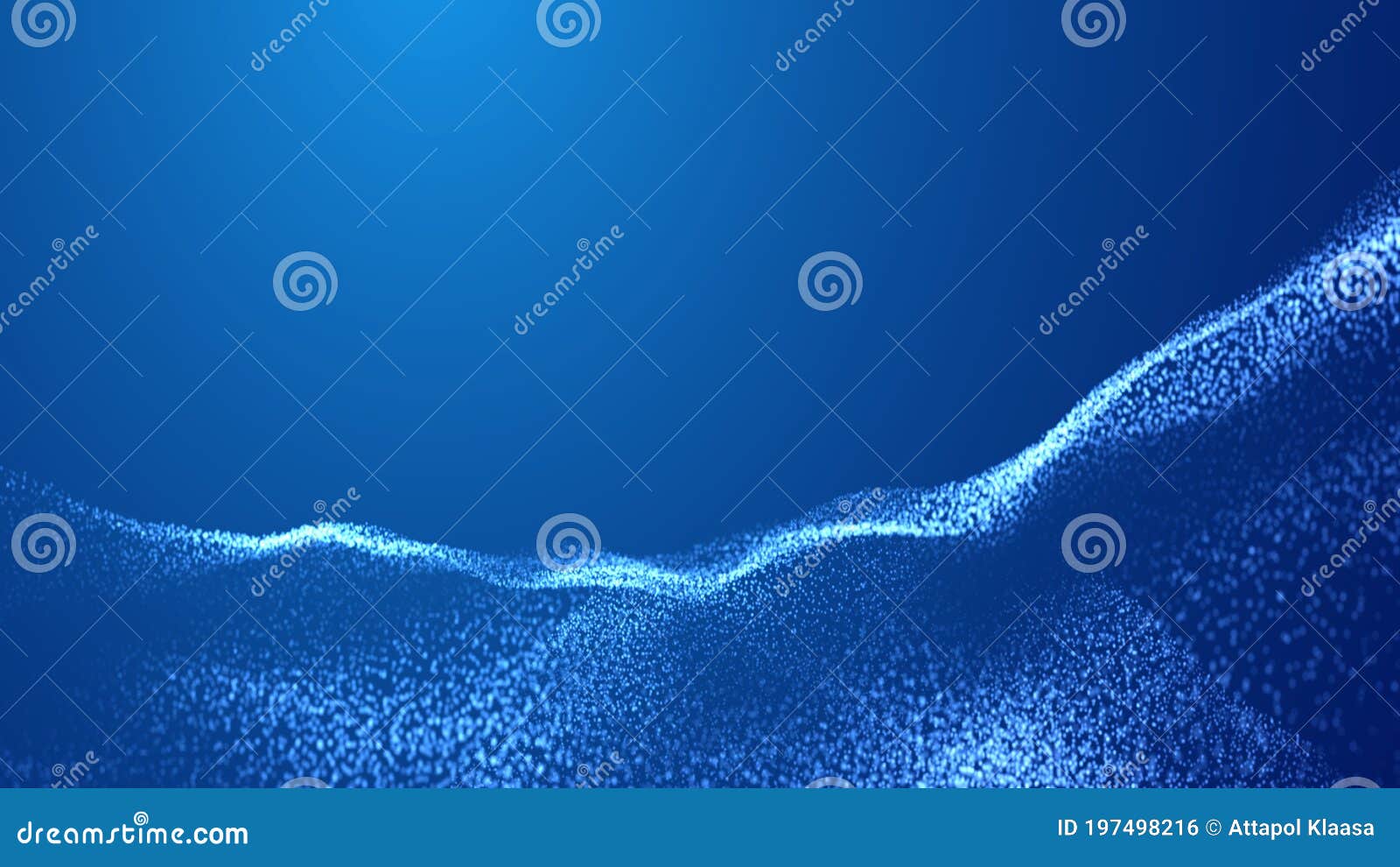 3D Rendering Technology Abstract Digital Blue Particle Mesh Flow on ...