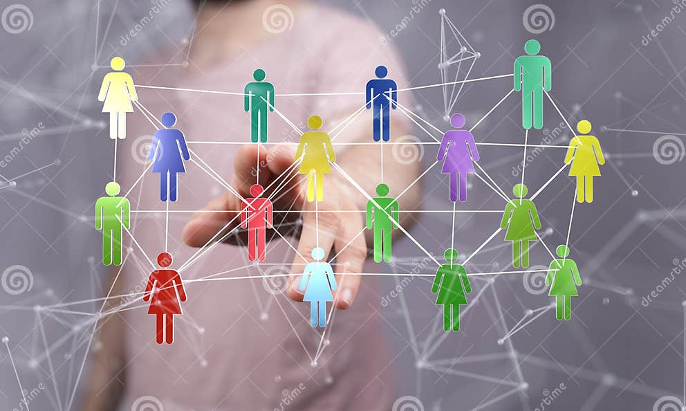 3d Rendering of a Telecommunication Concept with Abstract Network ...