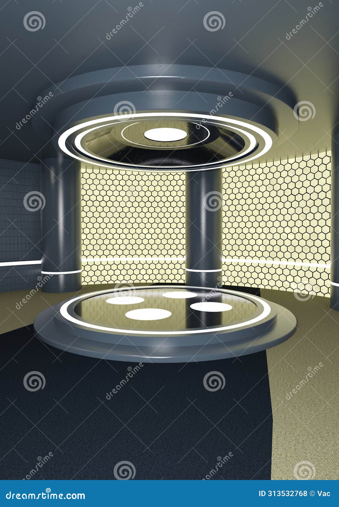 3D Rendering Teleporter Room Stock Illustration - Illustration of ...