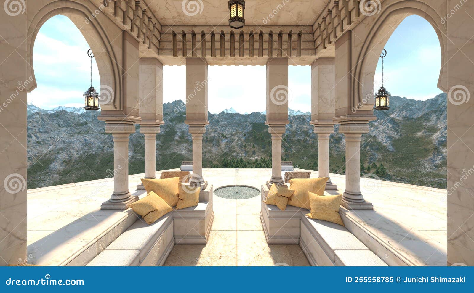 3D Rendering of the Temple at the Summit Stock Illustration ...