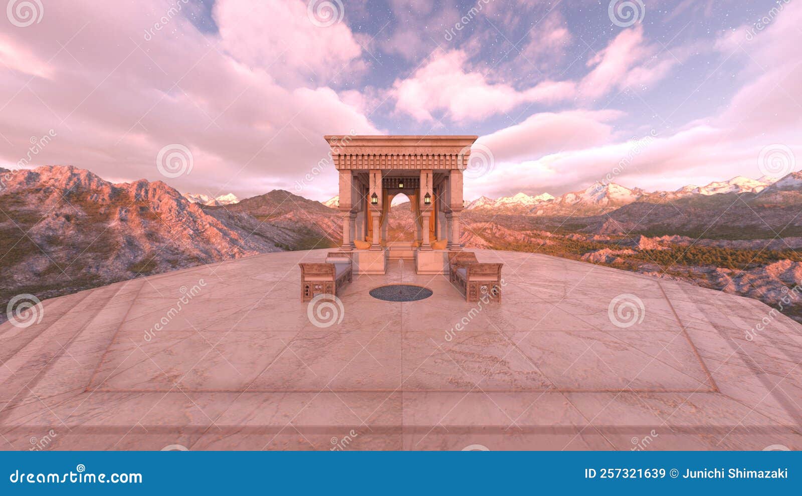 3D Rendering of the Temple at the Summit Stock Illustration ...