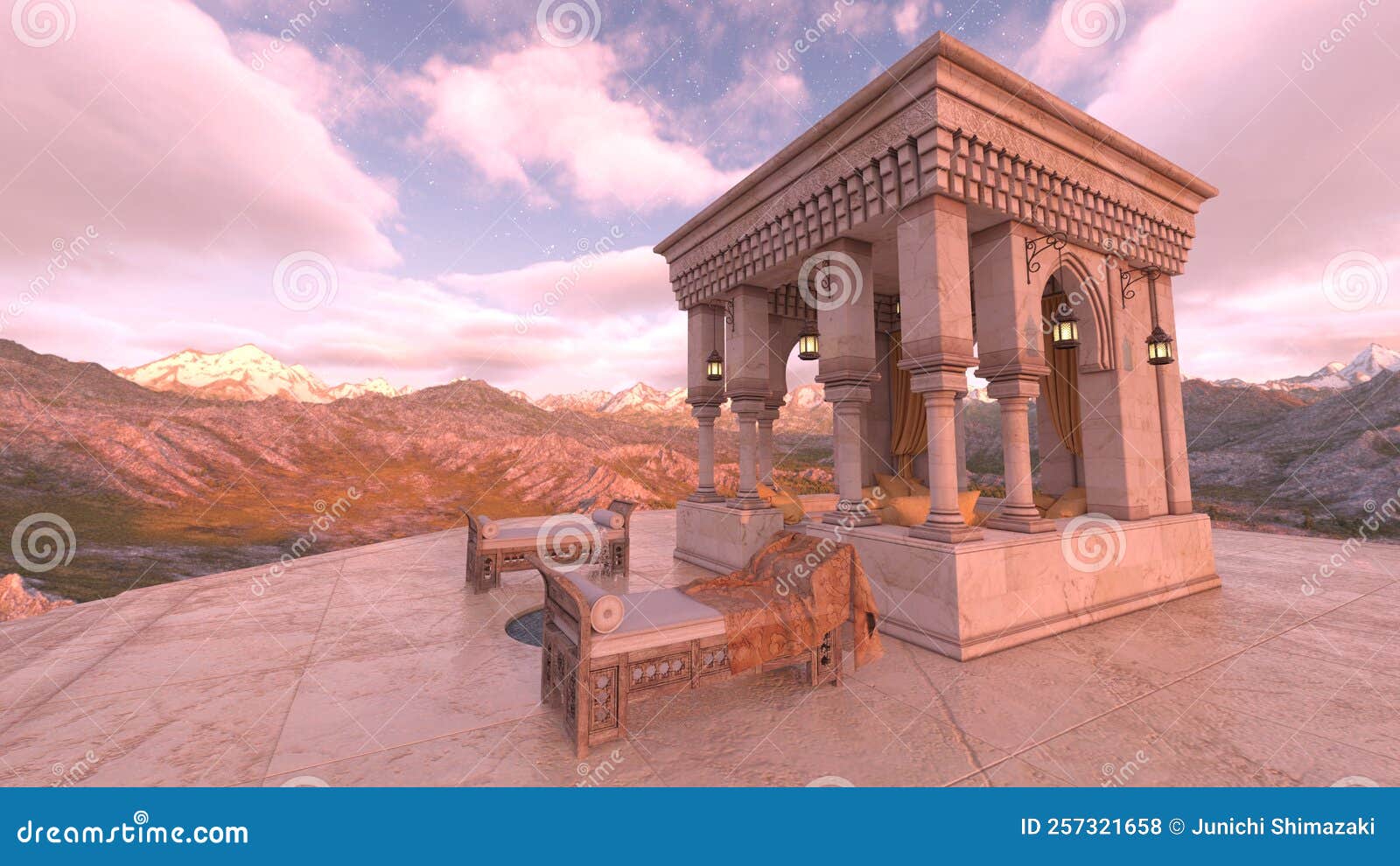 3D Rendering of the Temple at the Summit Stock Illustration ...