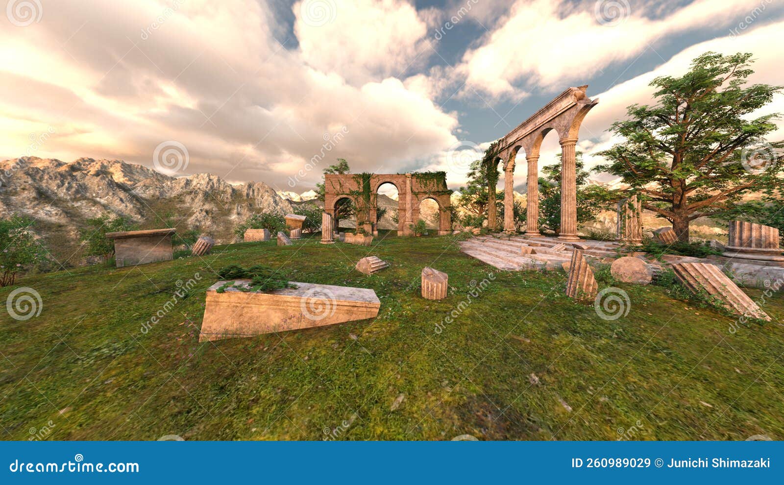 3D Rendering of the Temple at the Summit Stock Illustration ...