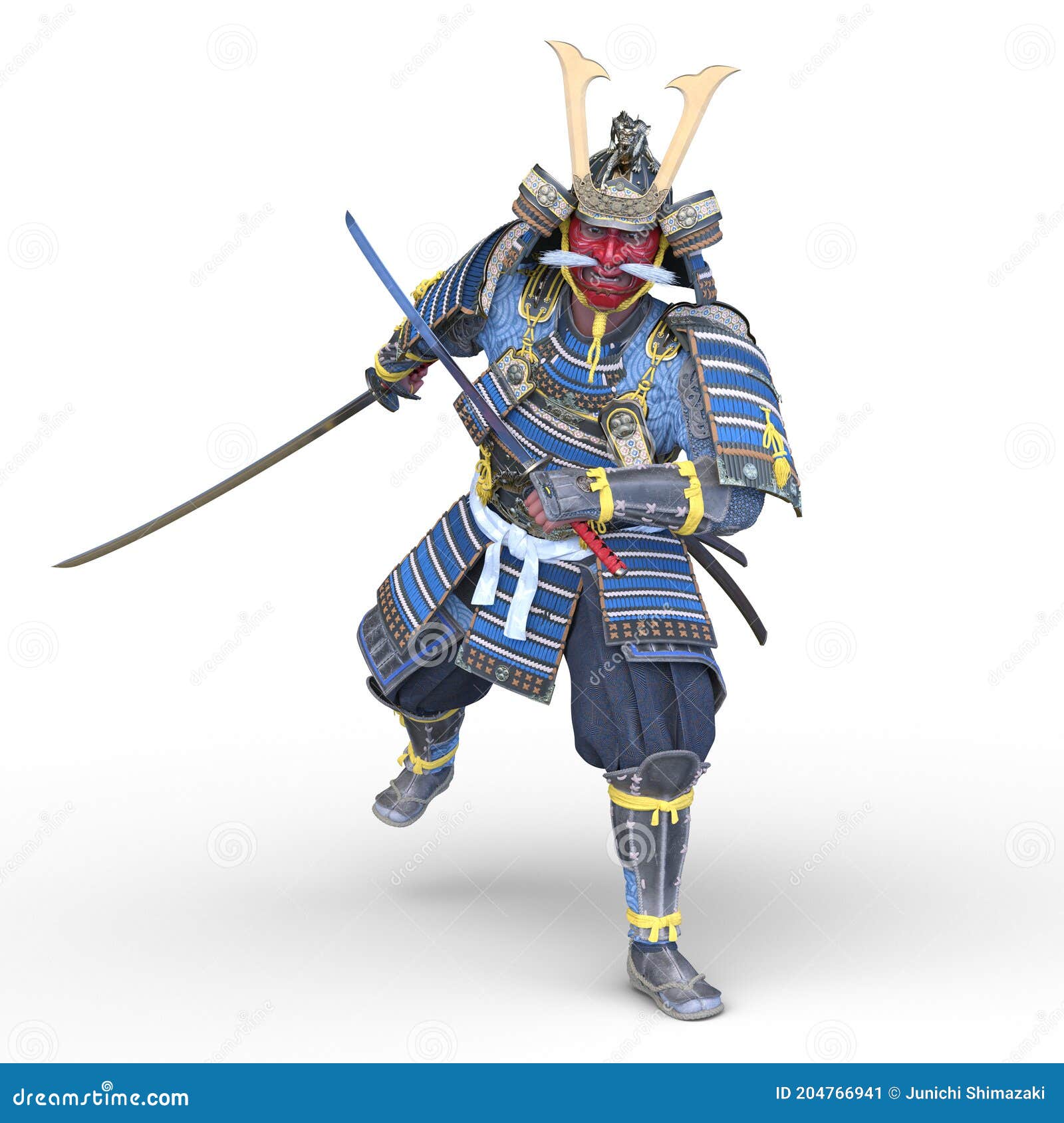 3D Rendering of Tengu Samurai Stock Illustration - Illustration of ...